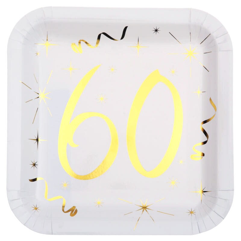 Tallerkener Firkantede 60-årsfest 10 stk. | Bursdagskongen.com Tallerkener Firkantede 60-årsfest 10 stk. | Bursdagskongen.com
